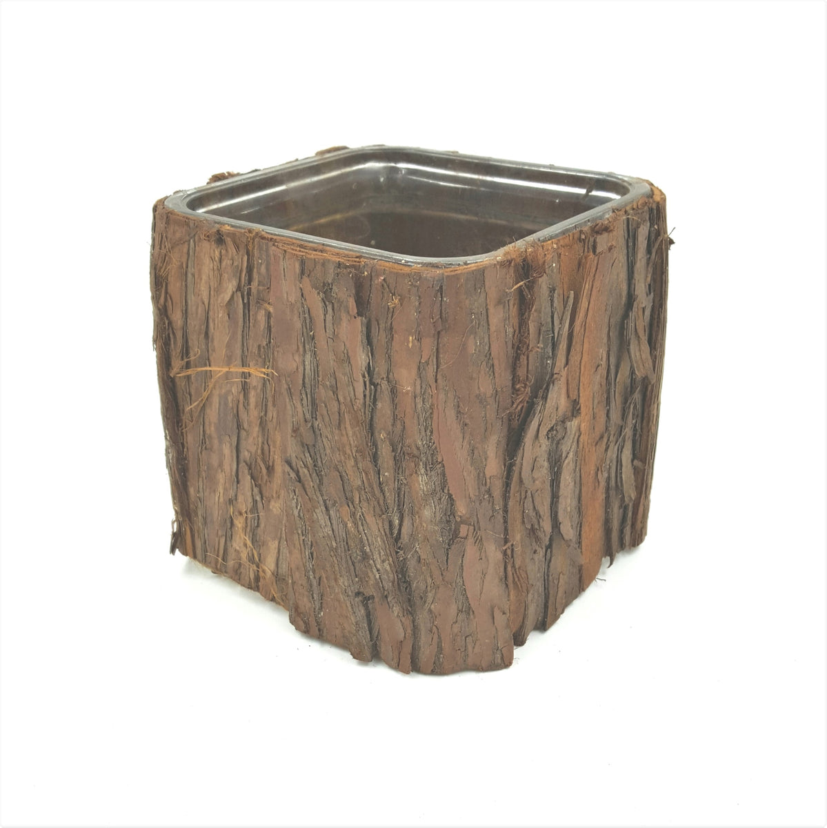 GB555 5" Bark Wrap Glass Cube - 12/Cs – Yellow Rose Floral Supply